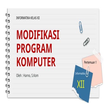 Mapel informatika SMA kelas xii semester 1 | PPTX