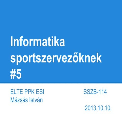 Informatika #5 - a tartalom | PDF