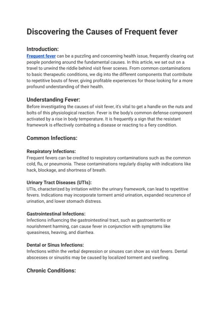 Health education on fever management x | PPTX