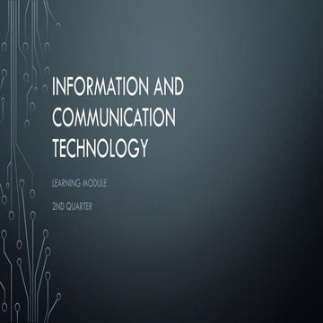Information and Communication Technology. | PPT