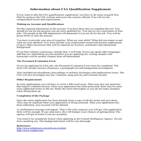CIA Qualification Requirements | PDF