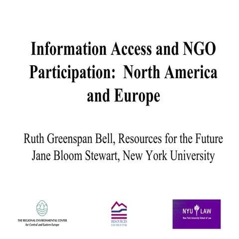 Information Access and NGO Participation: North America and Europe | PPT