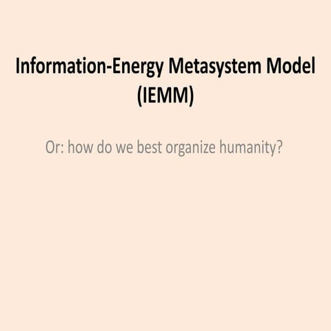 Information-Energy Metasystem Model | PPT