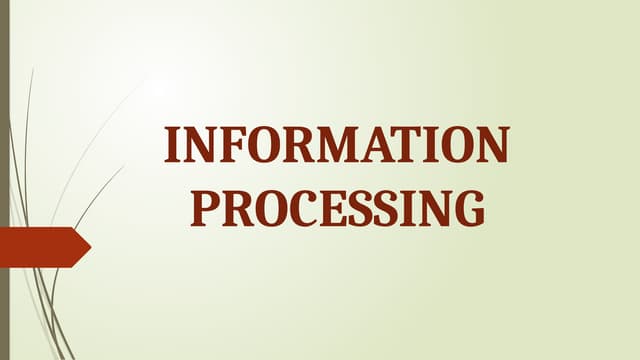 Information Processing Theory(IPT) | PPTX
