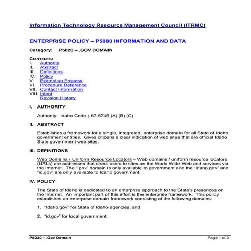 Information Technology Resource Management Council (ITRMC) | PDF