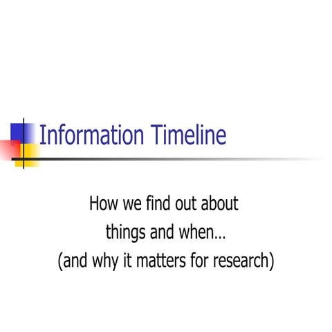 Information Timeline | PPT | Books and Literature