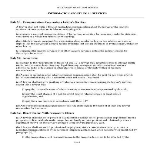 Information About Legal Service | PDF