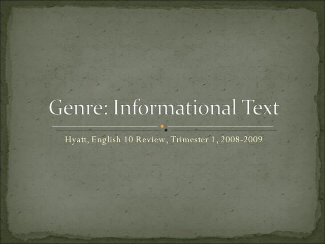 Different types of informational text | PPTX