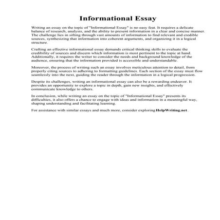 Informational Essay | PDF