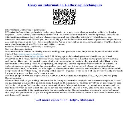 Informational Essay Example | PDF