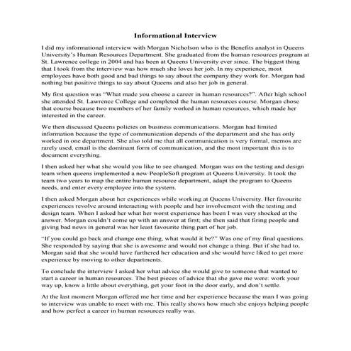 Informational interview | PDF