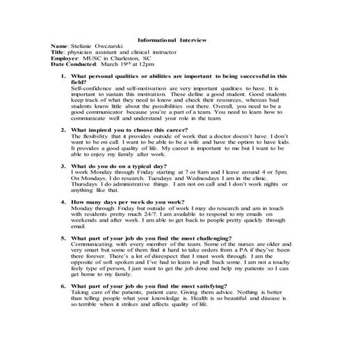 Informational interview | PDF