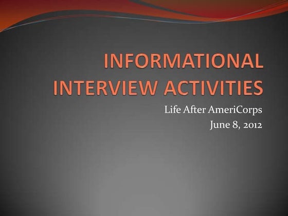 Informational Interview | PDF | Video Production | Content Production