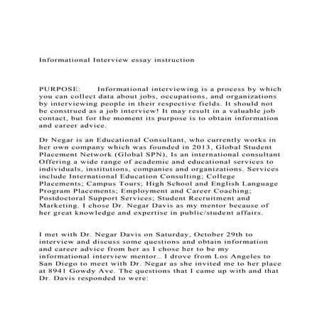 Informational Interview essay instructionPURPOSEInfo.docx