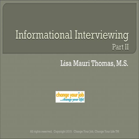 The Informational Interview Handout | PDF