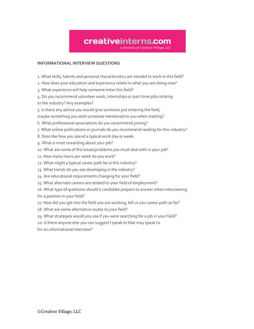 Questions To Ask Guest Guest Speakers Career Day | DOC | Job Search ...