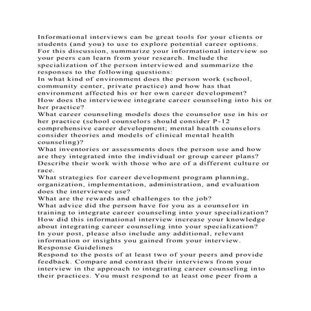 Informational interviews can be great tools for your clients or stud.docx