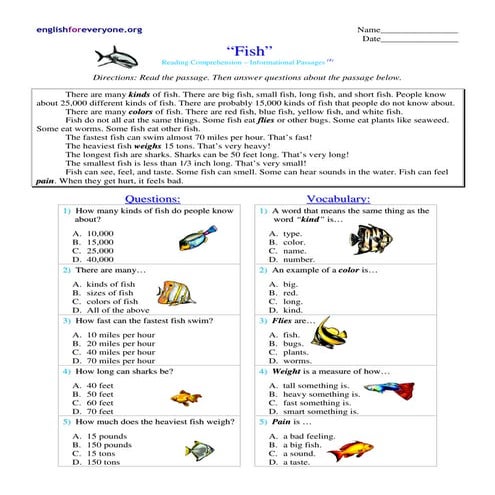 Informational passages rc fish | PDF | Fish and Aquariums | Pets