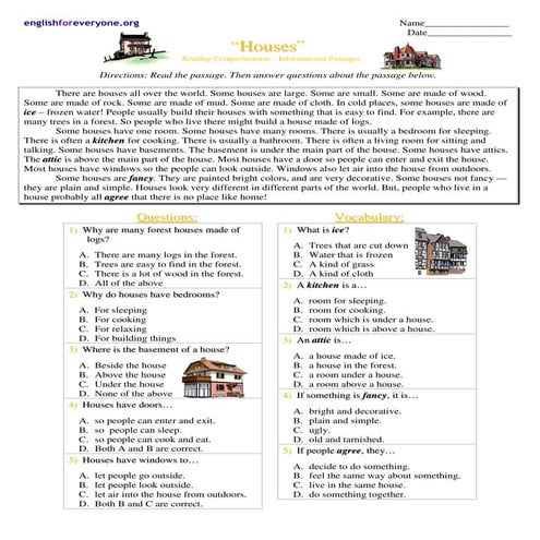 Informational passages rc houses | PDF