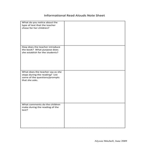 Power point engaging children in read alouds and shared reading | PDF