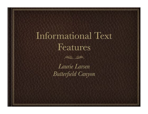 Informational text | PPTX | Books and Literature