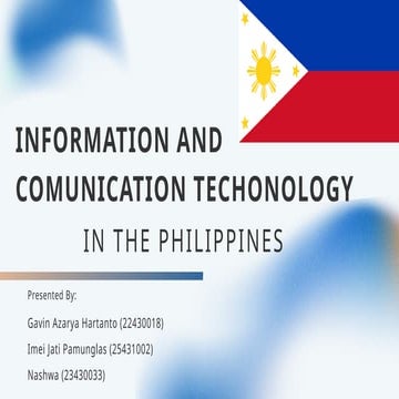 Information and Communication Technology in The Philippines (Gavin ...