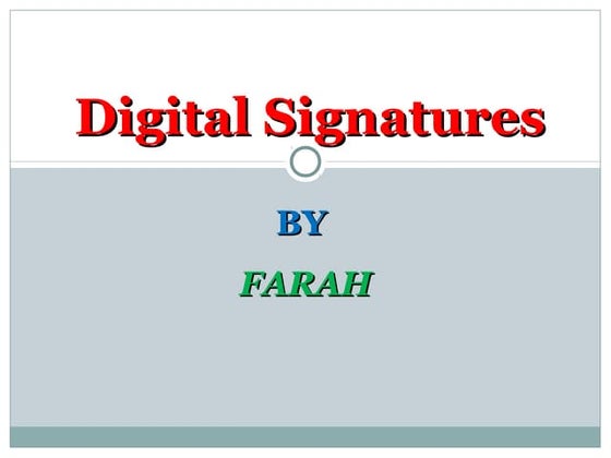 Digital Signature Schemes Ppt Information And Network Security Computing