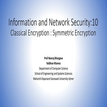 Information and network security 10 classical encryption techniques | PPT