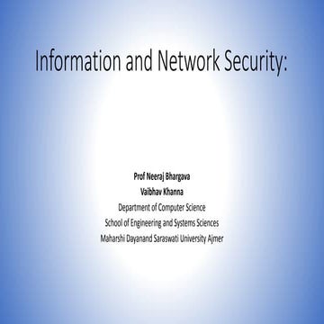 Information and network security 5 security attacks mechanisms and services | PPTX