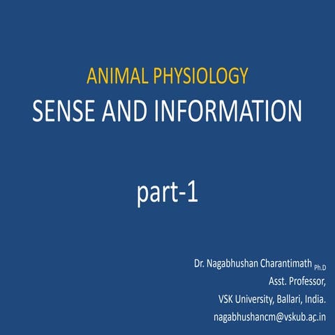 Information and senses (animal physiology) | PPTX