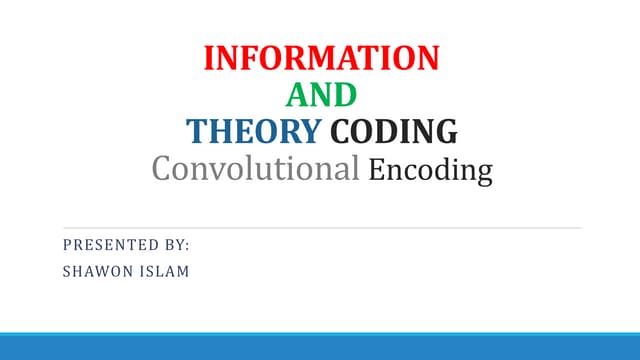 Information And Theory Coding Encoder Ppt