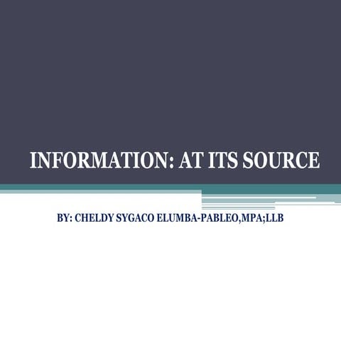 Information as its source | PPTX