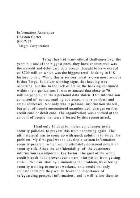 Target data breach presentation | PPTX | Internet | Computing