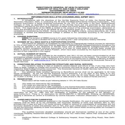 AIPMT 2011 Counselling | PDF