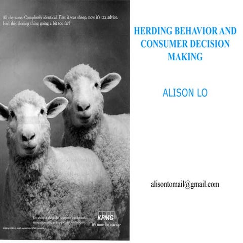 Herding behavior Experimental Studies --AlisonLo | PPTX