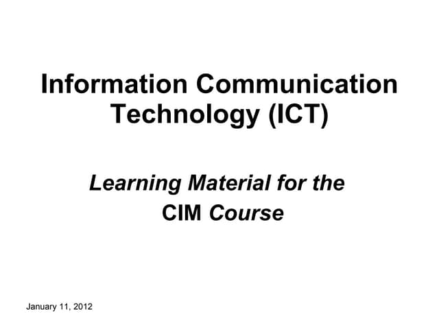 a brief introduction of ict and its components | PPTX