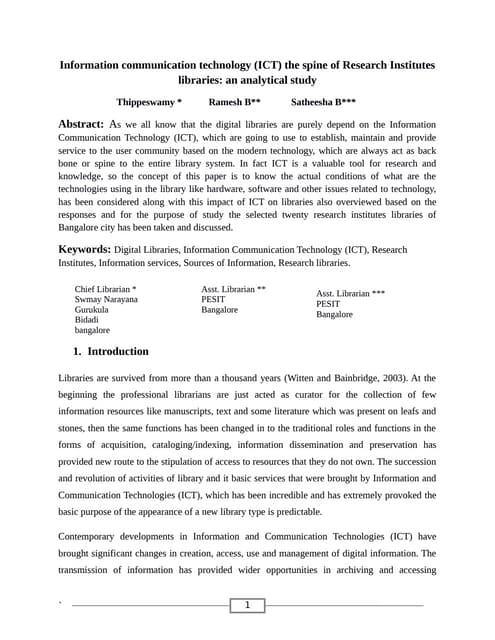 RESEARCH TOPICS IN LIBRARY STUDIES.docx | Technology & Computing