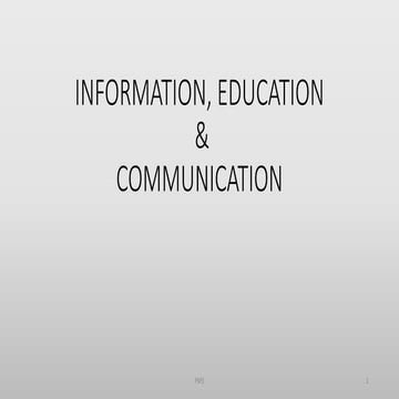 Information education and communication | PPTX | Education