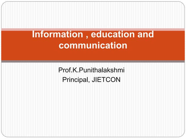 Information education and communication (IEC) | PPTX