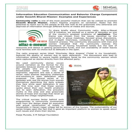 Creating demand for toilets in rural Karnataka, India | PDF