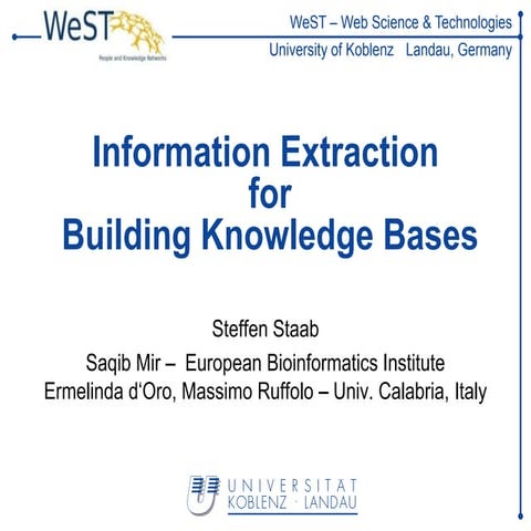 Information extraction for building knowledge basis | PPTX | Web Design and HTML | Internet