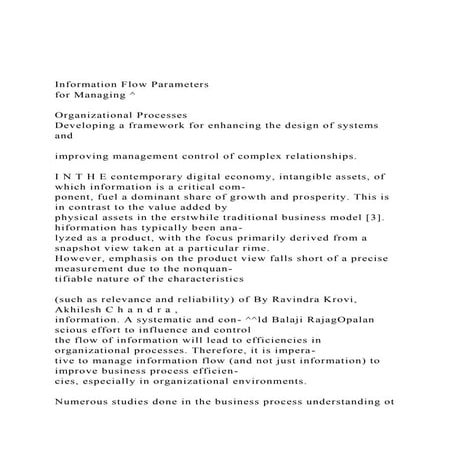 Information Flow Parametersfor Managing ^Organizational .docx