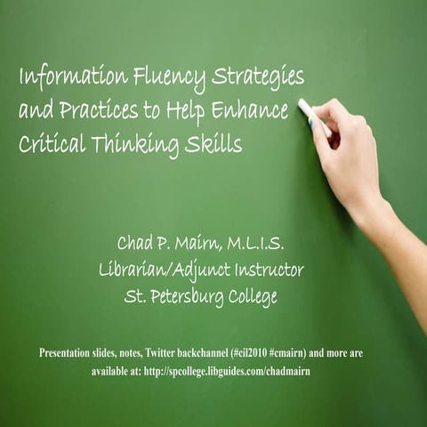 Information Fluency Strategies and Practices to Help Enhance Critical ...