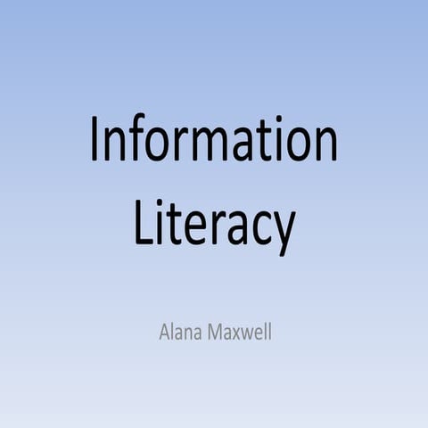 Information literacy | PPTX