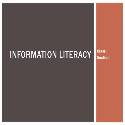 Information literacy | PPT