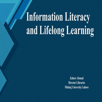 Information literacy and lifelong learning | PDF