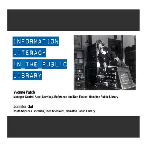 Information Literacy In The Public Library | PDF