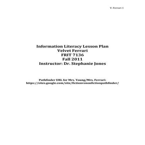 Information literacy lesson plan | DOCX