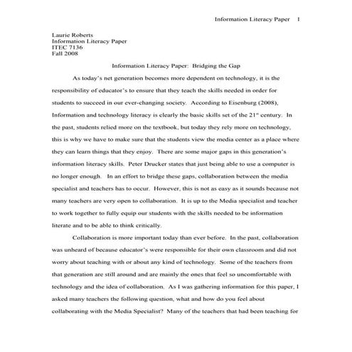 Information literacy paper | PDF