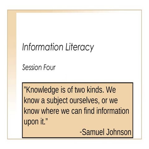 Information Literacy Session 4 | PPT